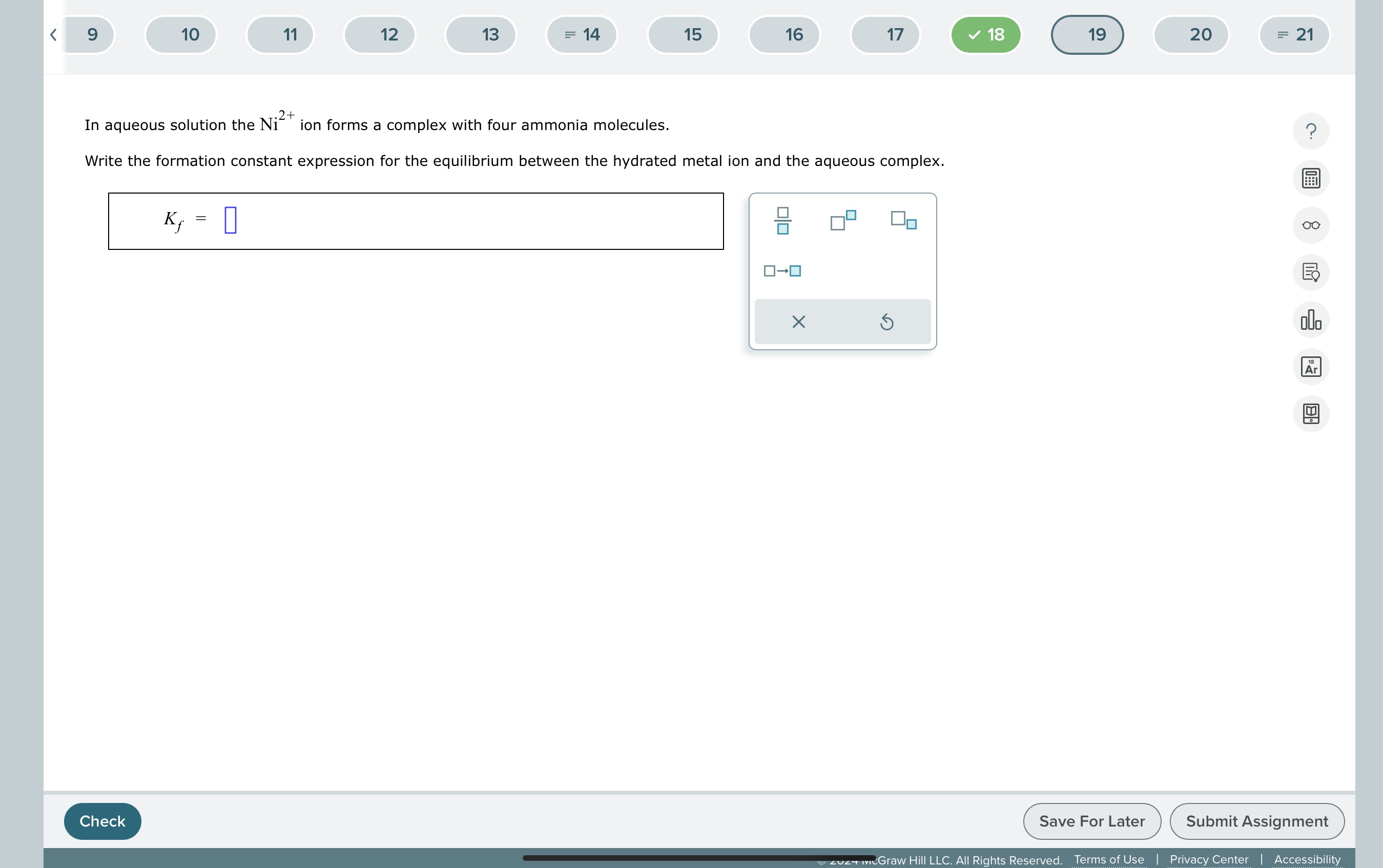 Solved In aqueous solution the Ni2+ ﻿ion forms a complex | Chegg.com