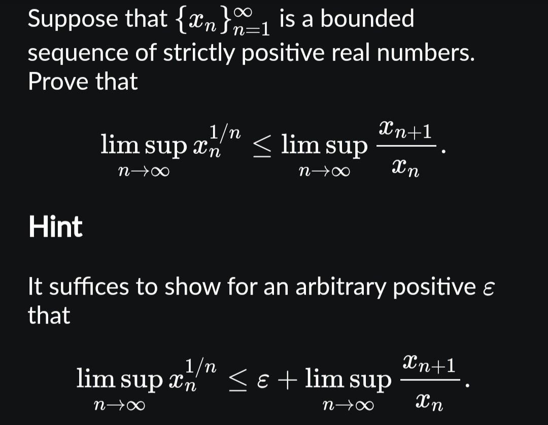 Solved Suppose that {xn}n=1∞ is a bounded sequence of | Chegg.com