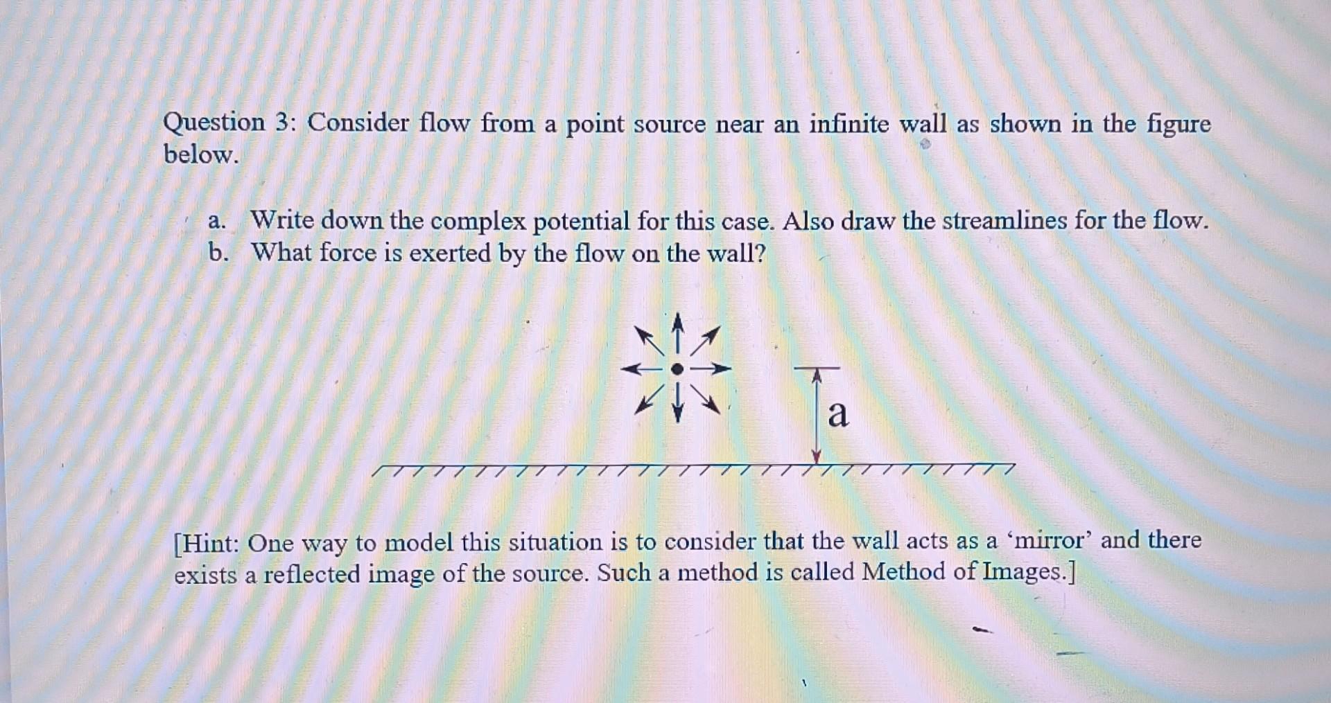 Solved Question 3: Consider flow from a point source near an | Chegg.com
