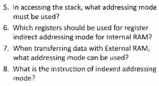 Solved 1. How many addressing modes are there in 8051? 2. | Chegg.com