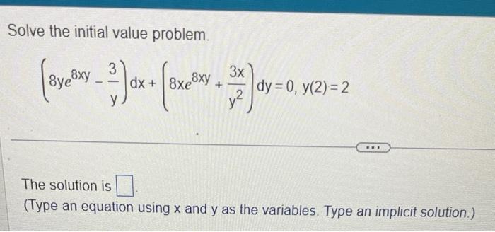 Solved Solve the initial value problem. | Chegg.com