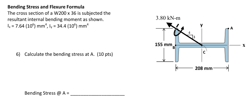 Solved Bending Stress and Flexure FormulaThe cross section | Chegg.com