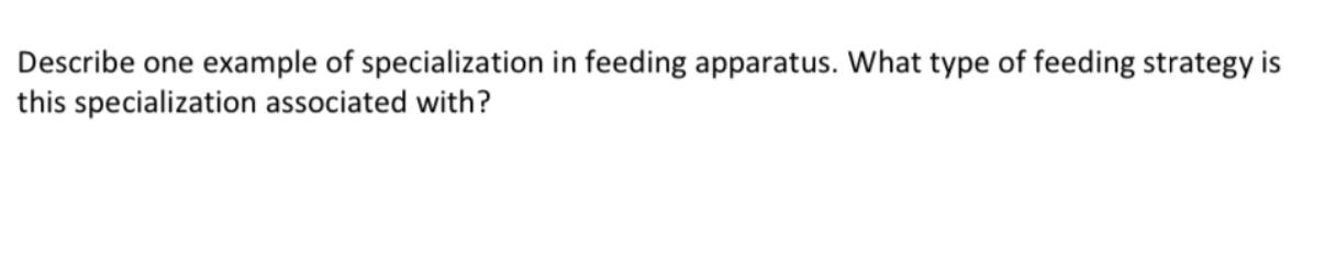 Solved Describe one example of specialization in feeding | Chegg.com