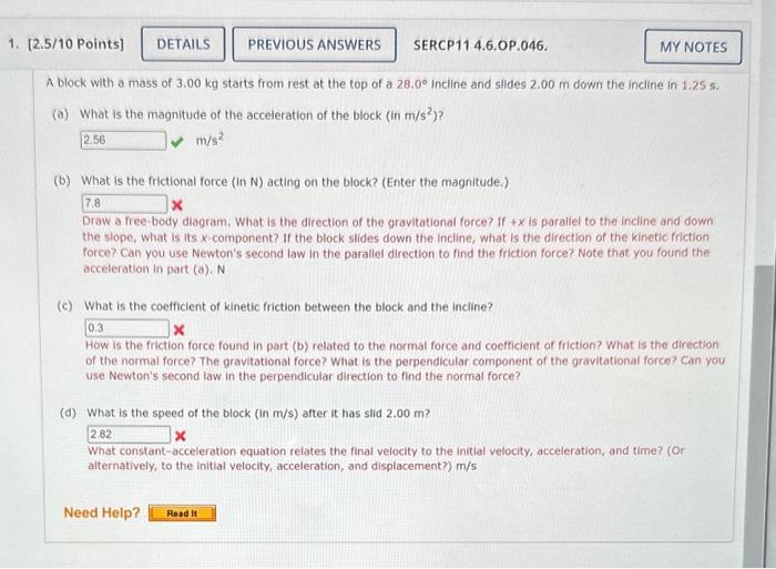 Solved A block with a mass of 3.00 kg starts from rest at | Chegg.com