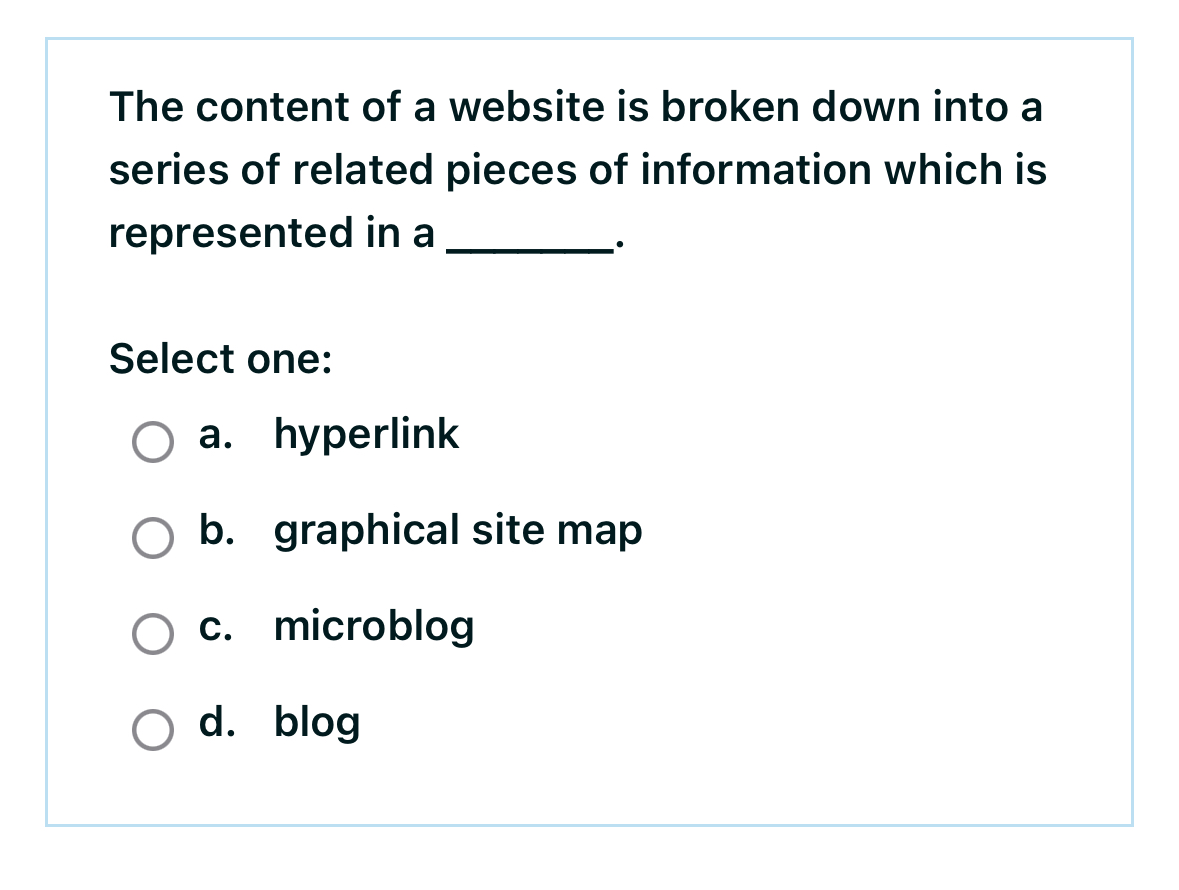 Solved The content of a website is broken down into a series | Chegg.com