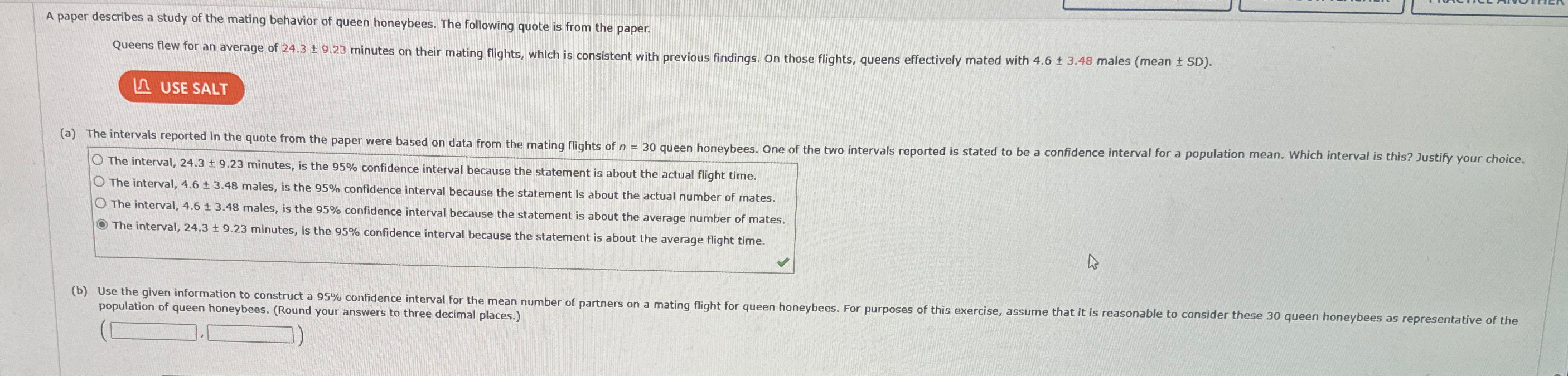 Solved A paper describes a study of the mating behavior of | Chegg.com
