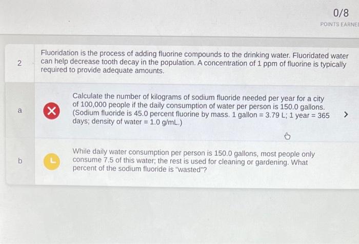 Solved Fluoridation is the process of adding fluorine | Chegg.com