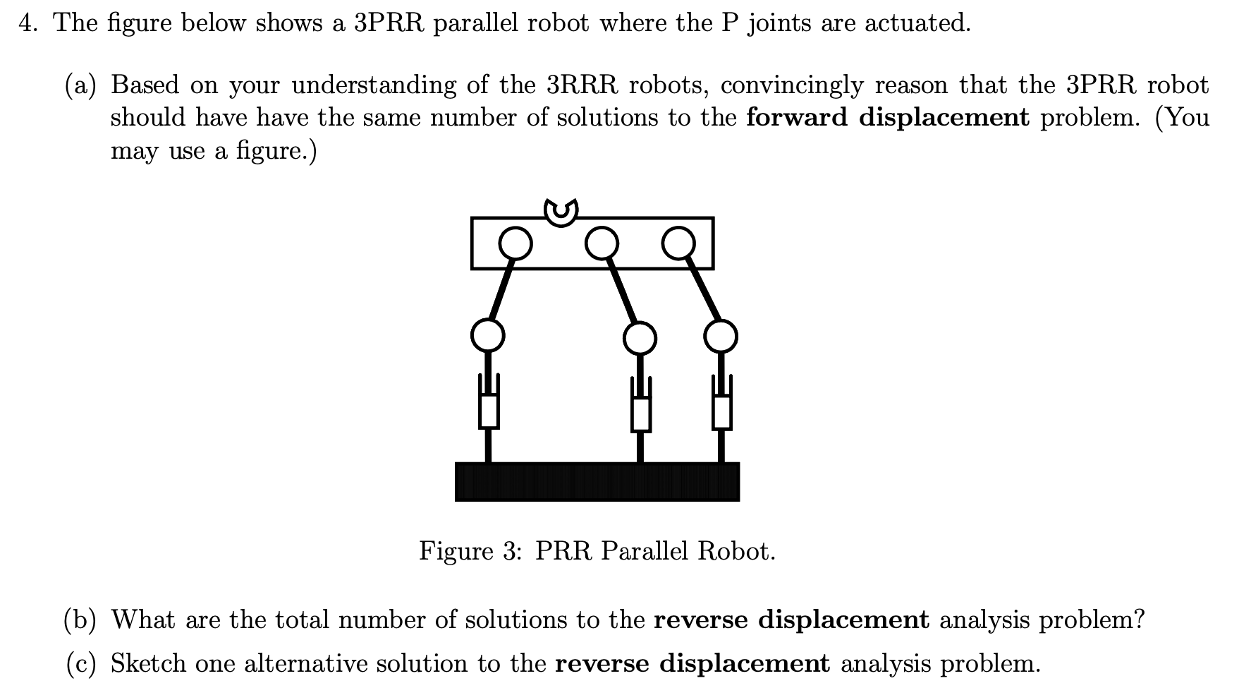 Solved The figure below shows a 3PRR parallel robot where | Chegg.com