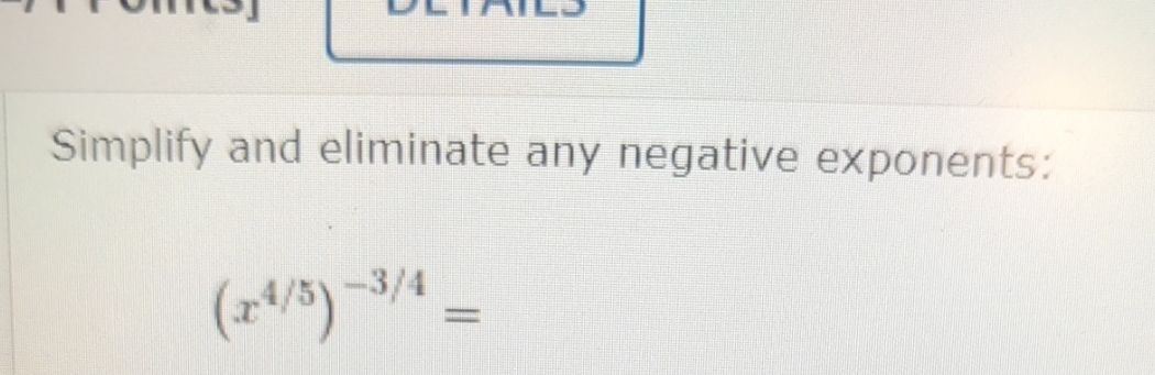Solved Simplify and eliminate any negative | Chegg.com