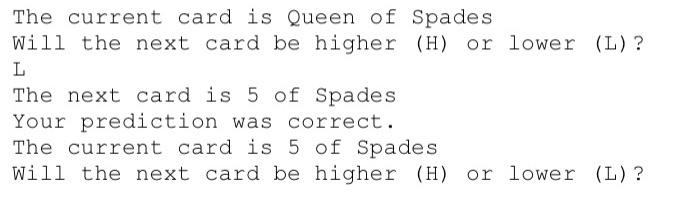 Solved compiles. From there you are to implement a High-Low | Chegg.com