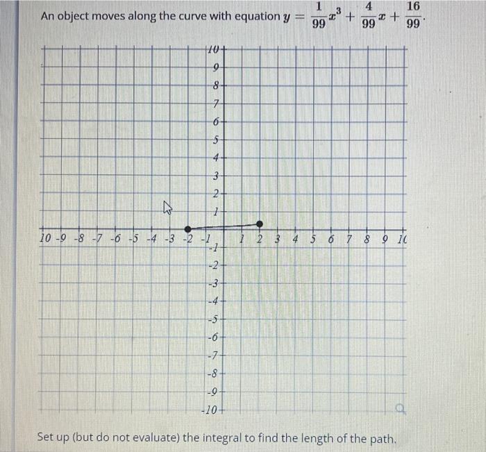 Solved An object moves along the curve with equation | Chegg.com