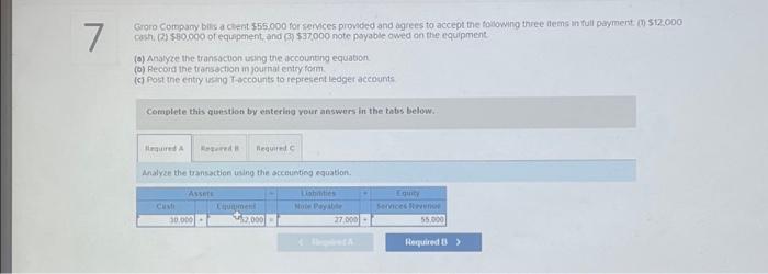 Solved 7 Groro Company bills a client $55,000 for services | Chegg.com