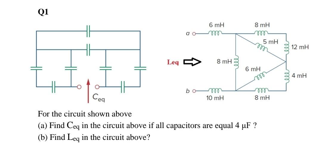 Solved For the circuit shown above (a) Find Ceq in the | Chegg.com
