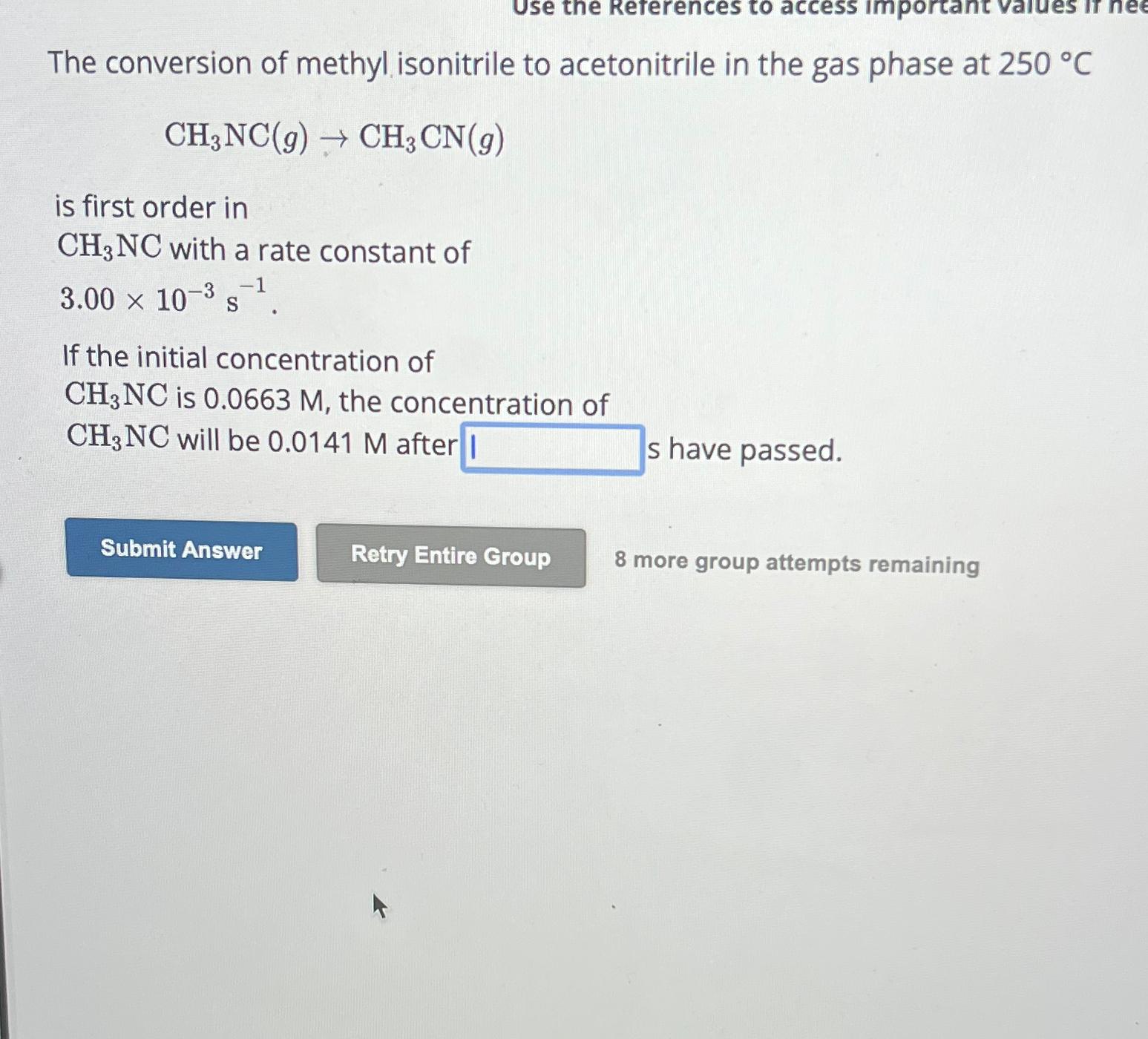 Solved The conversion of methyl isonitrile to acetonitrile | Chegg.com