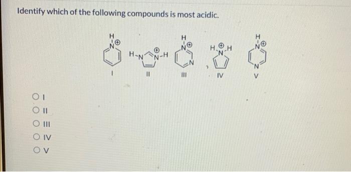 Solved Identify which of the following compounds is most | Chegg.com