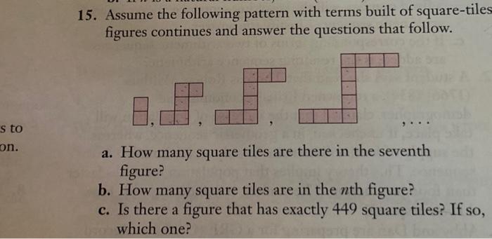 Solved s to on. 15. Assume the following pattern with terms | Chegg.com