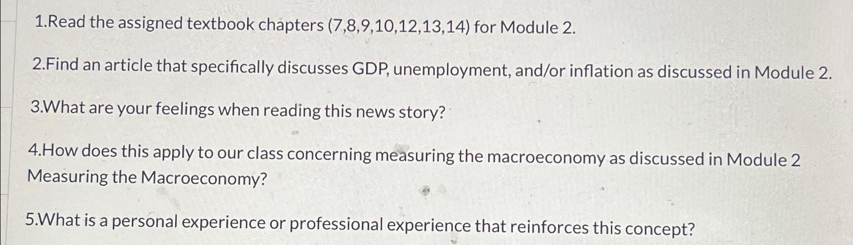 Solved 1.Read the assigned textbook chapters | Chegg.com