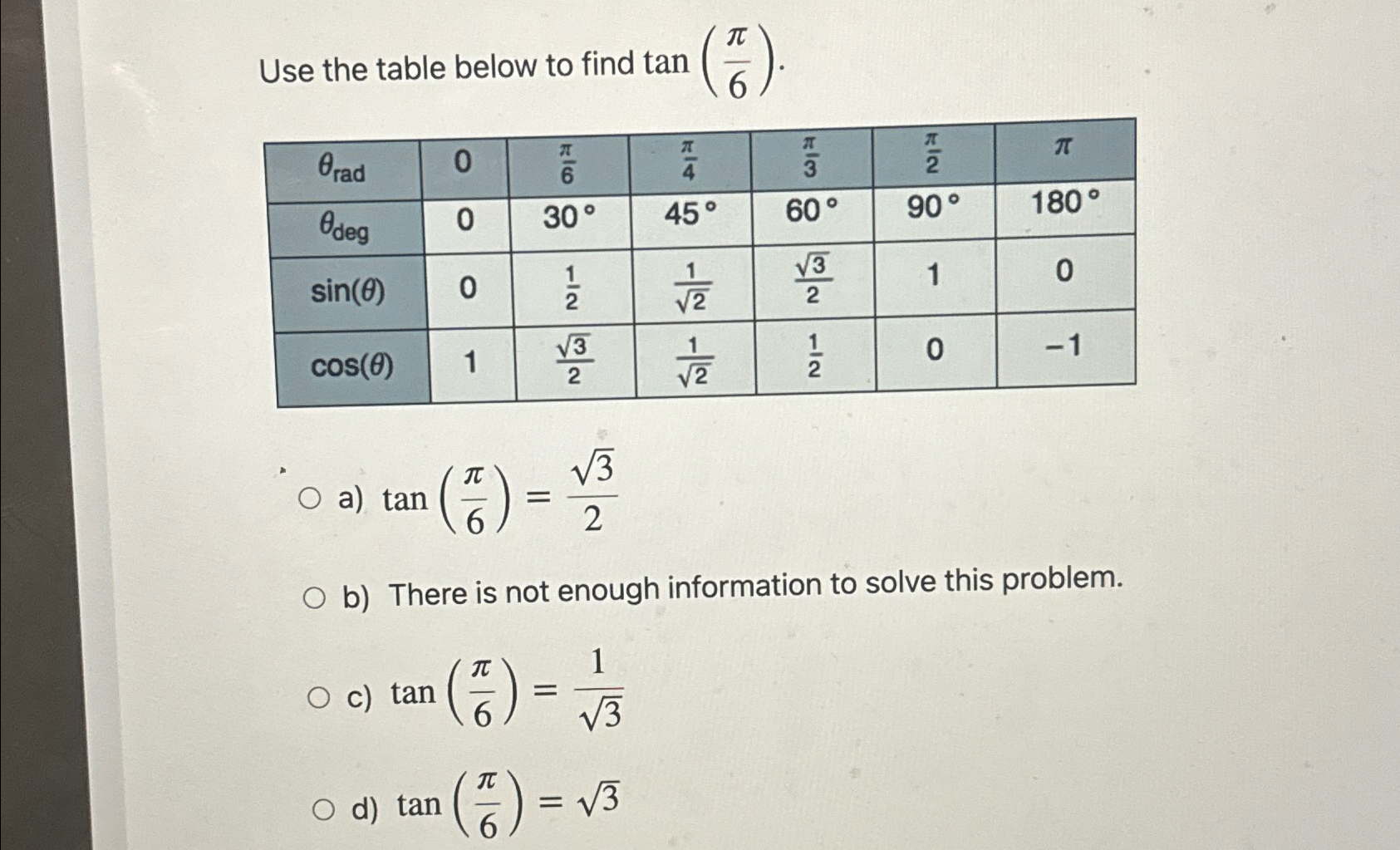 Solved Use the table below to find | Chegg.com
