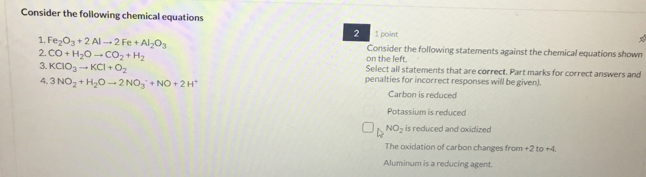 Solved Consider the following chemical | Chegg.com