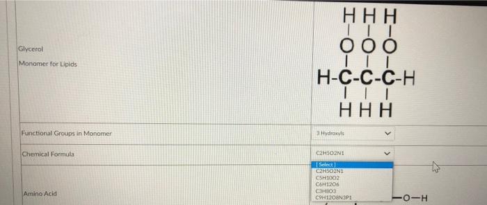 Lipids Monomer Structure