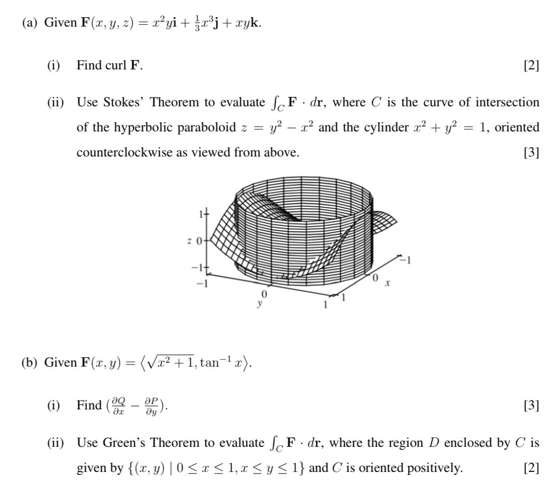 Solved (a) ﻿Given F(x,y,z)=x2yi+13x3j+xyk.(i) ﻿Find curl | Chegg.com