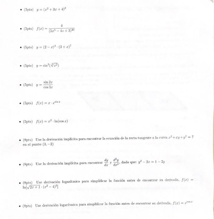 Solved - (5pts)y=(x2+3x+4)3 - (5pts)f(x)=(5x5−4z+3)104 - | Chegg.com Solved - (5pts)y=(x2+3x+4)3 - (5pts)f(x)=(5x5−4z+3)104 - | Chegg.com
