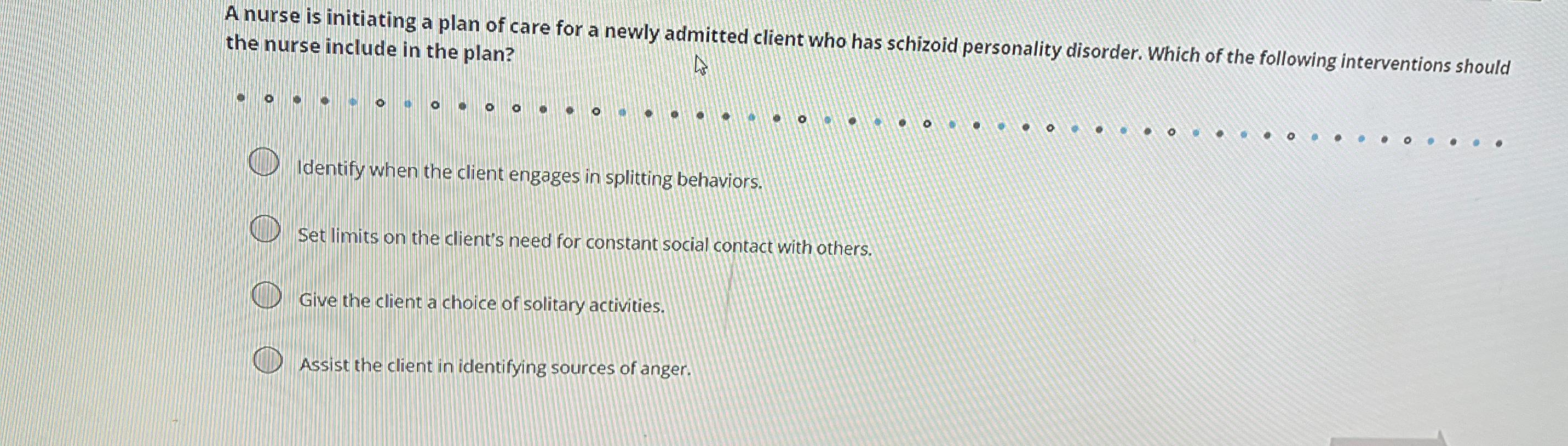 Solved A nurse is initiating a plan of care for a newly | Chegg.com