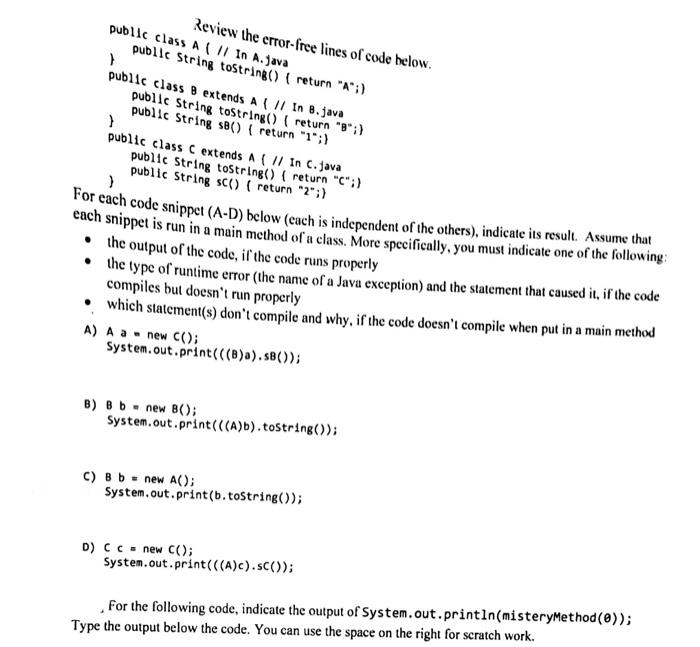 Solved Dublle class A ( Rew the error-free lines of code | Chegg.com