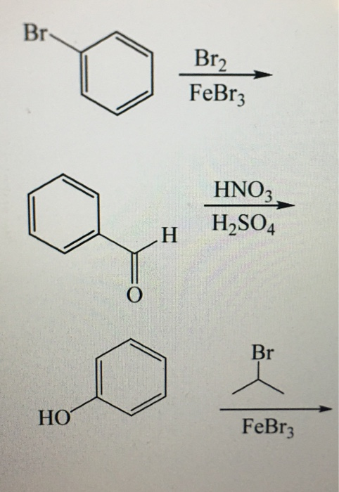 Solved Bro FeBrz HNO3 H2SO4 Br HO FeBr3 | Chegg.com