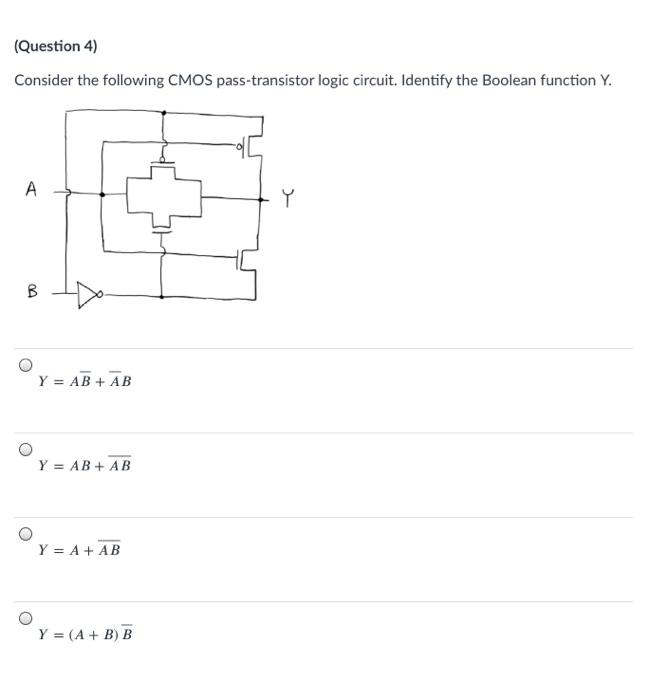 Solved (Question 4) Consider the following CMOS | Chegg.com