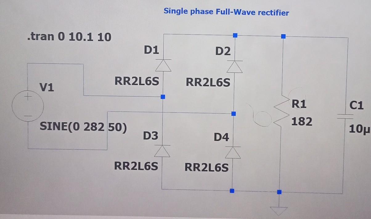 Solved Single phase Full-Wave rectifier | Chegg.com