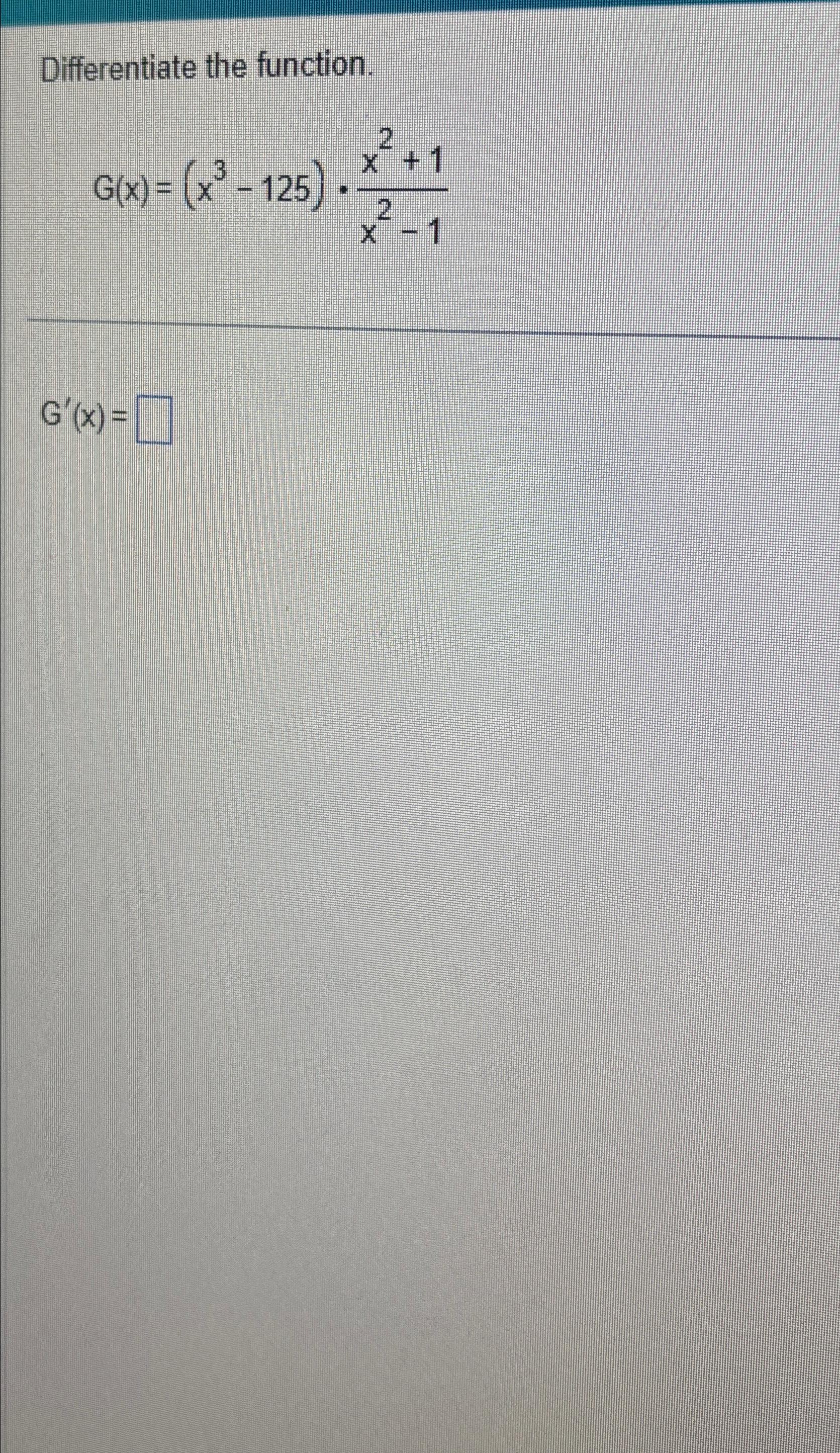 Solved Differentiate the | Chegg.com