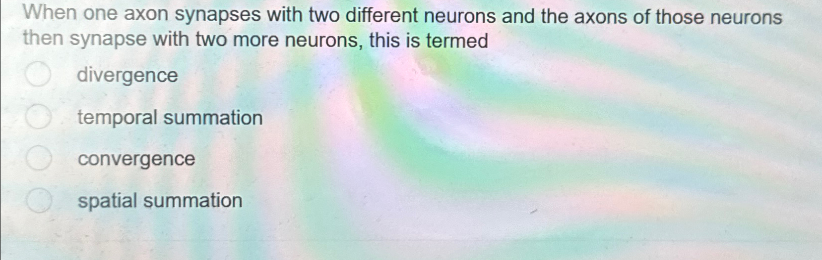 Solved When one axon synapses with two different neurons and | Chegg.com