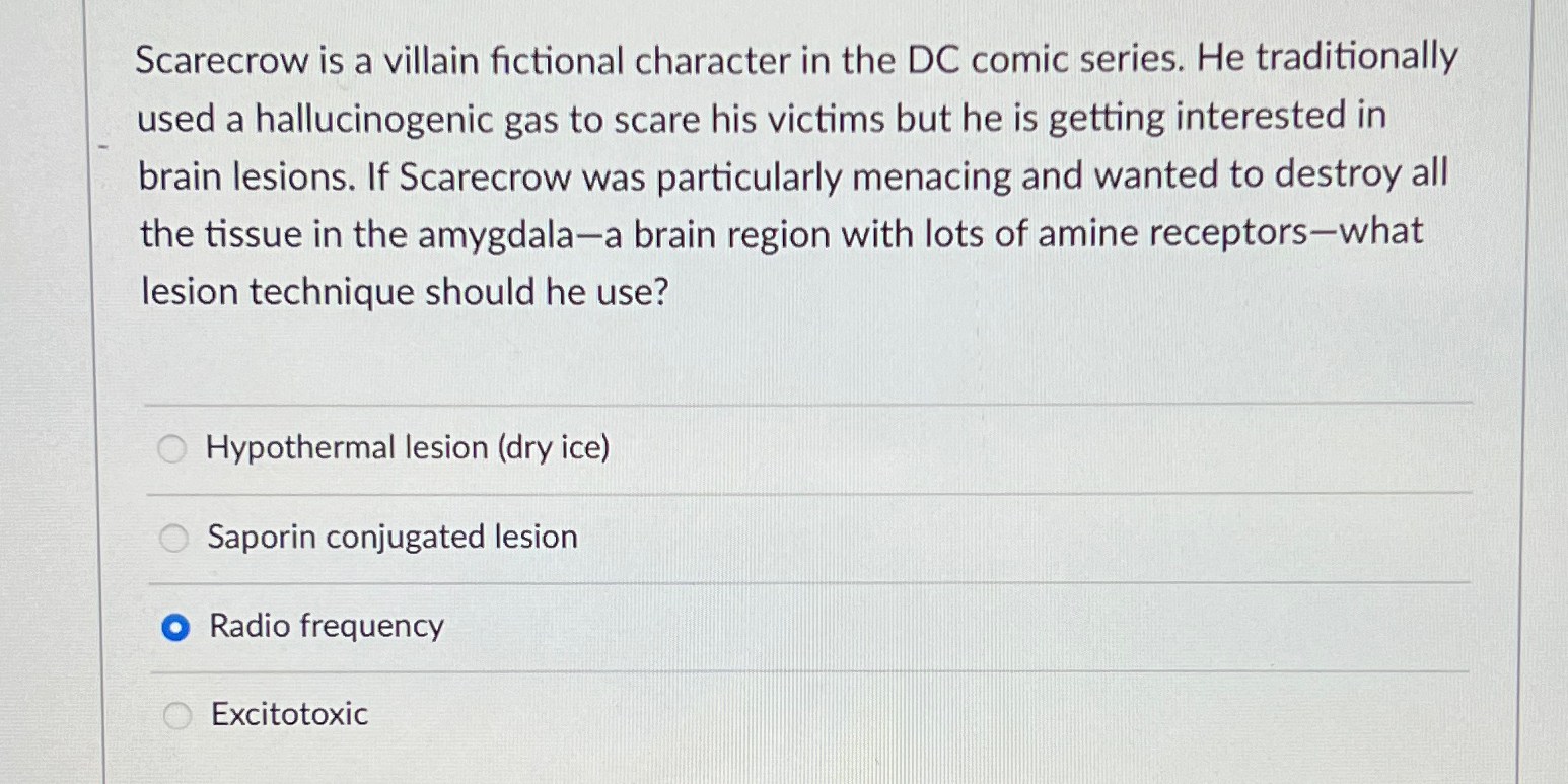 Solved Scarecrow is a villain fictional character in the DC | Chegg.com