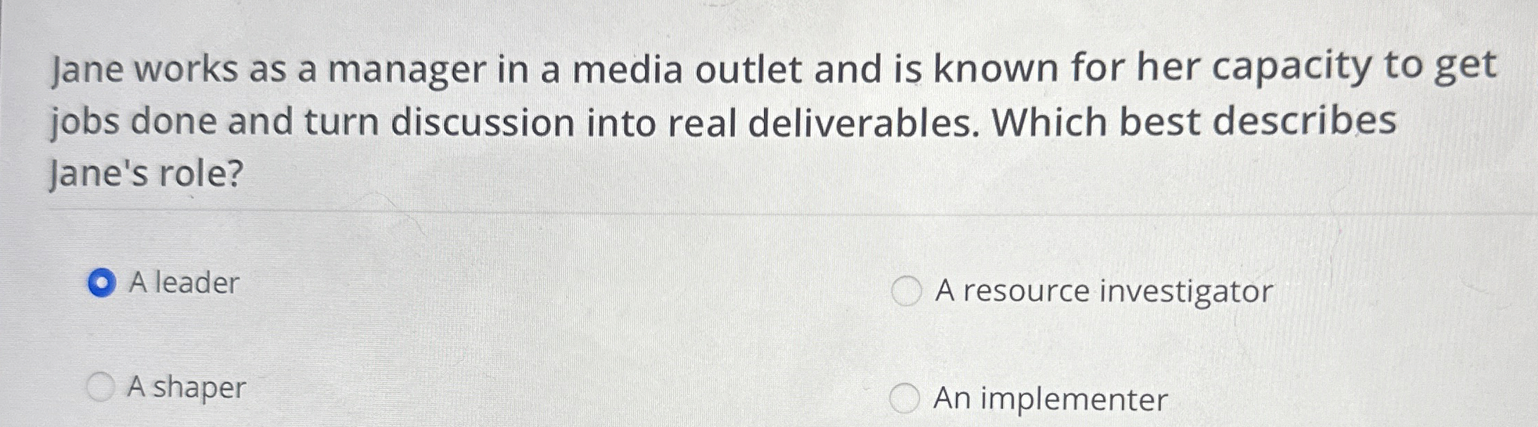 Solved Jane works as a manager in a media outlet and is | Chegg.com