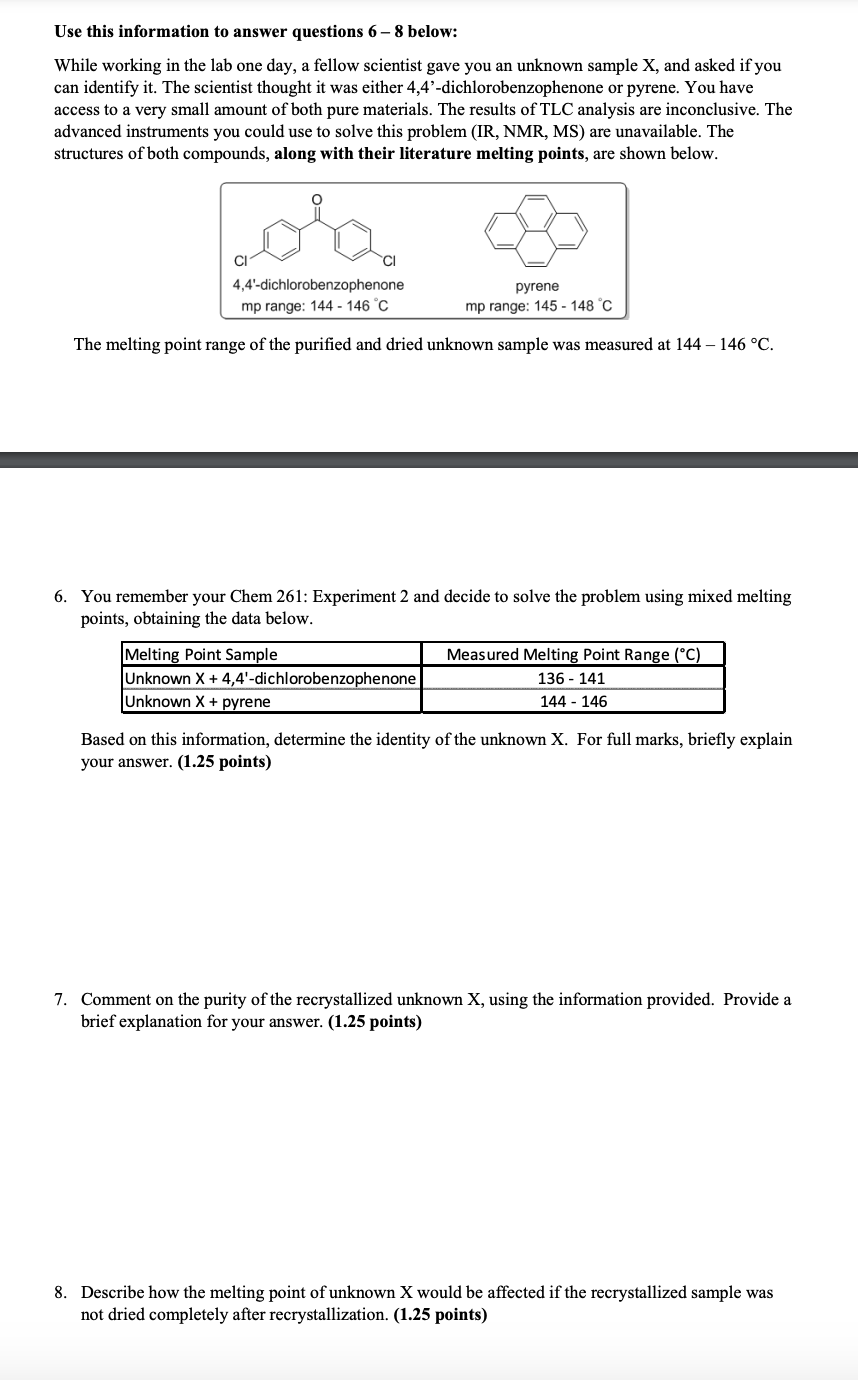 Solved Use this information to answer questions 6-8 ﻿below: | Chegg.com