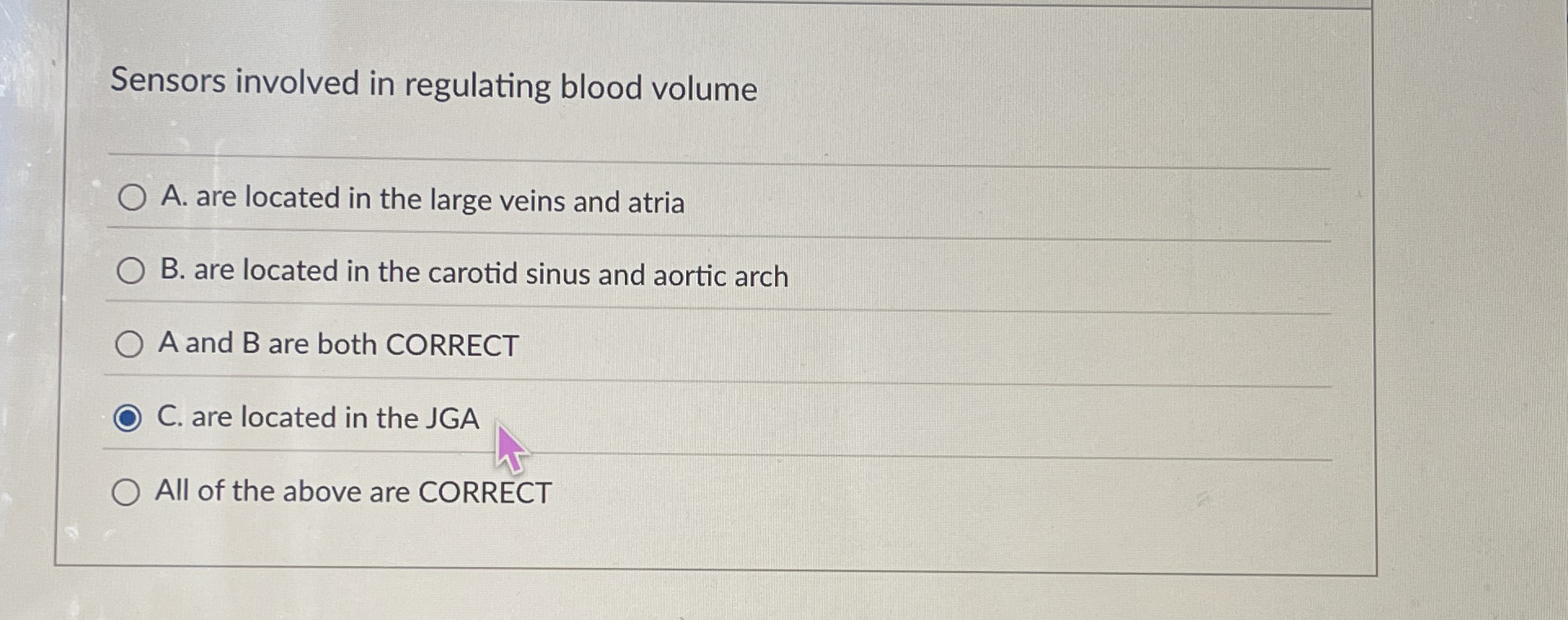 Solved Sensors involved in regulating blood volumeA. ﻿are | Chegg.com