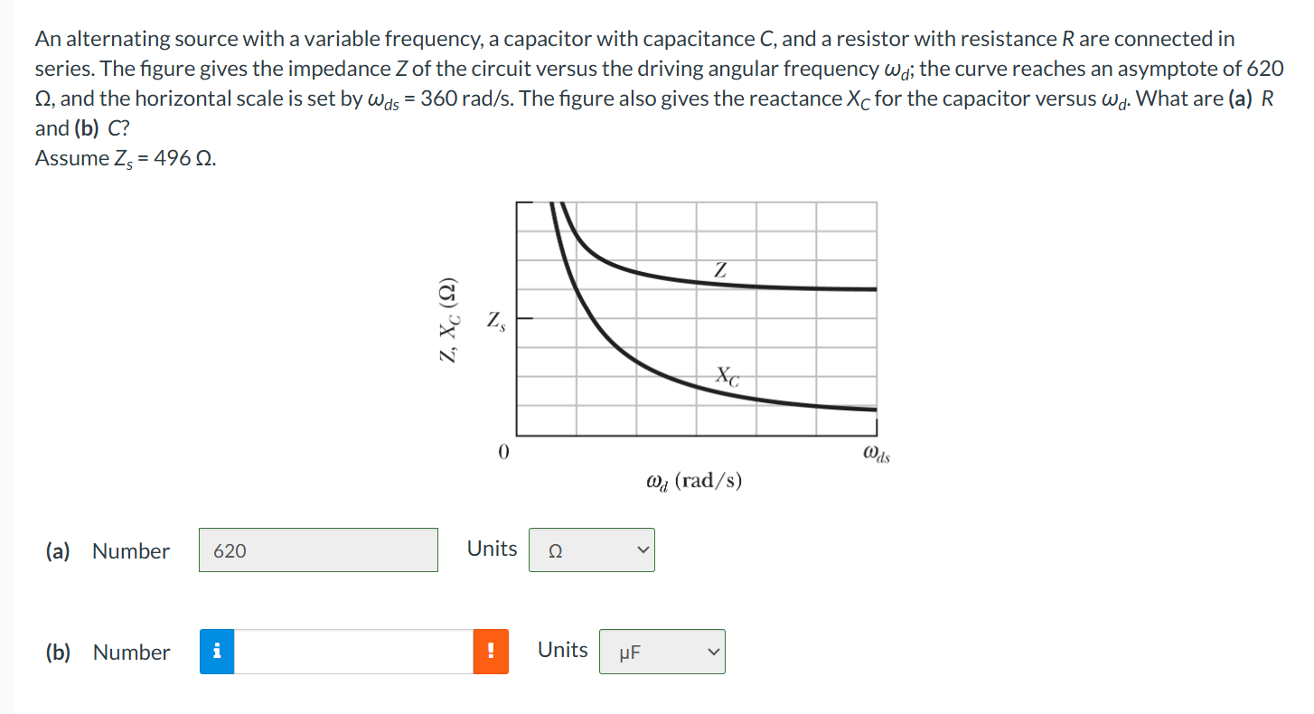 Solved An ﻿alternating source with a variable frequency, a | Chegg.com