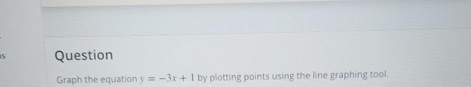 Solved QuestionGraph the equation y=-3x+1 ﻿by plotting | Chegg.com