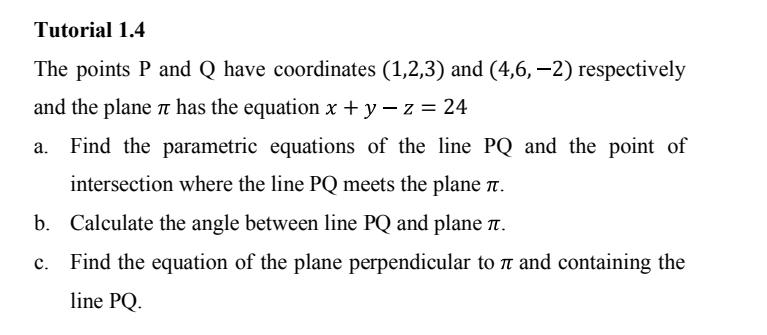 Solved Tutorial 1.4The points P ﻿and Q ﻿have coordinates | Chegg.com