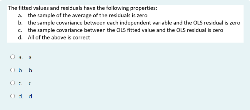 Solved The fitted values and residuals have the following | Chegg.com