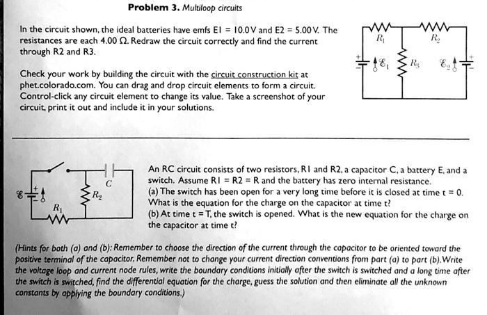 Solved Problem 3. Multiloop circuits In the circuit shown, | Chegg.com