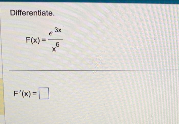 Solved Differentiate the following function. f(x)=x5e10x | Chegg.com