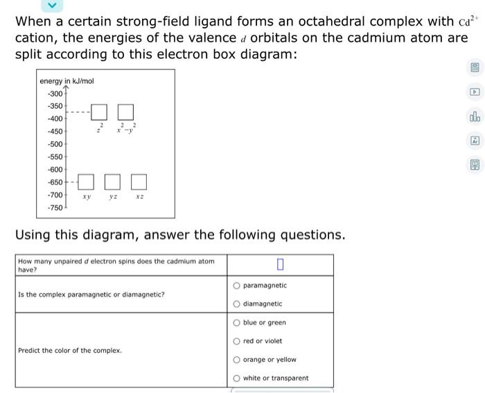 Solved When a certain strong-field ligand forms an | Chegg.com