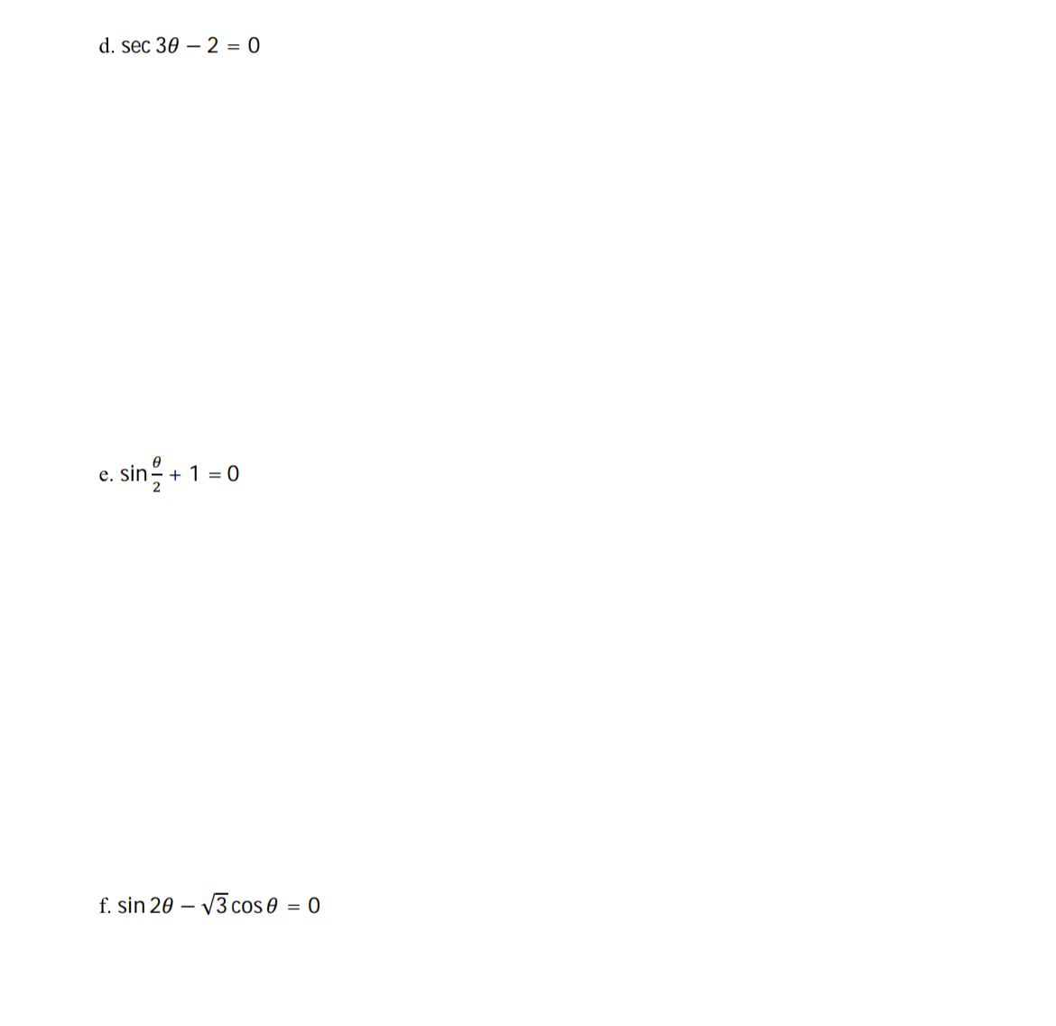 For each find all solutions. Then list all solutions | Chegg.com