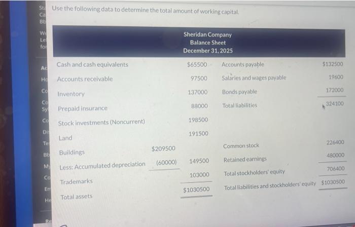 Use the following data to determine the total amount | Chegg.com