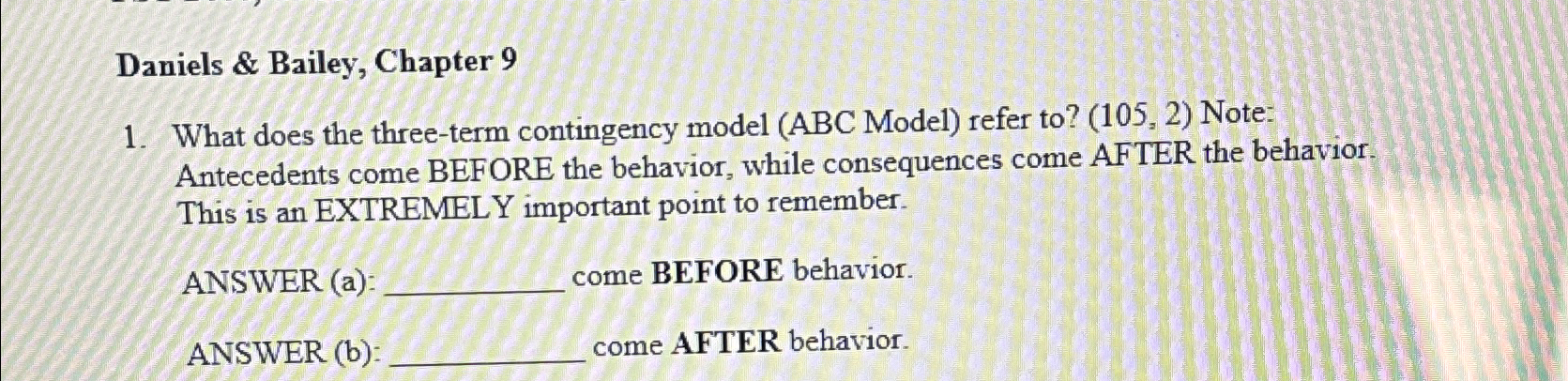 Solved Daniels & Bailey, Chapter 9What does the three-term | Chegg.com