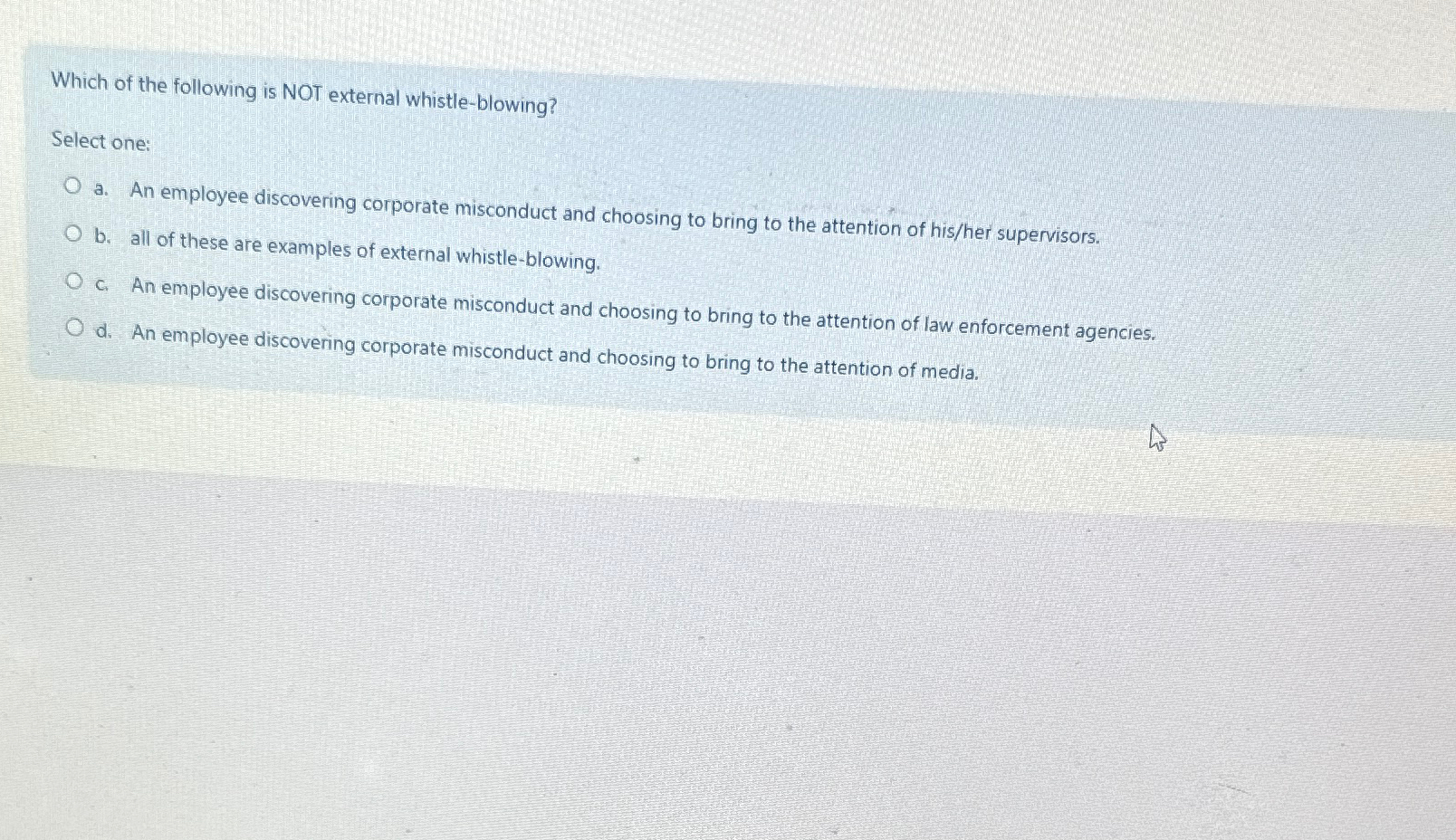 Solved Which of the following is NOT external | Chegg.com