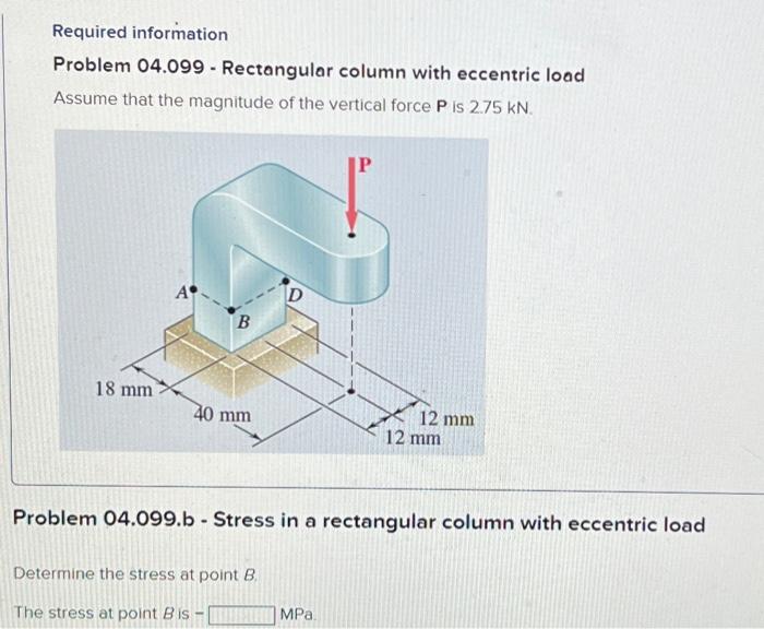 Solved Required information Problem 04.099 - Rectangular | Chegg.com