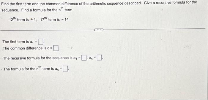 Solved Find the first term and the common difference of the | Chegg.com